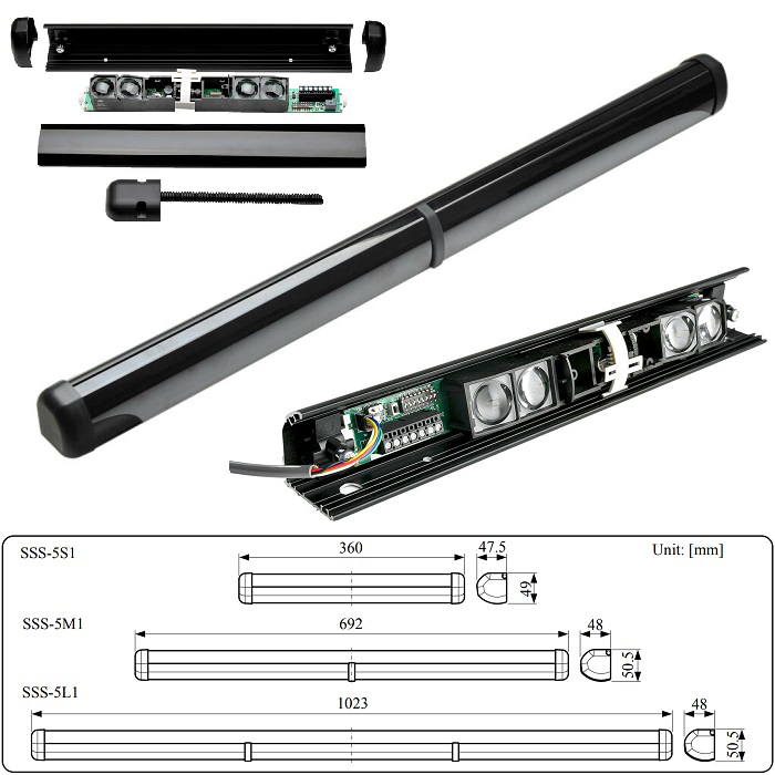 Beslagsgrossisten. Säkerhetssensor Hotron - SSS-5M1, 692mm, 1 Optik