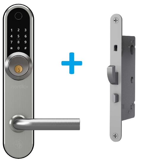 Beslagsgrossisten. Nordic+ - BG4000, silver inkl ASSA 2500/1487-2