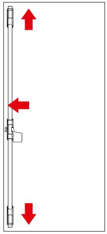 Beslagsgrossisten. PAD 7002 - Exit Pad. Vertikal 3-punkts låsning. Silver